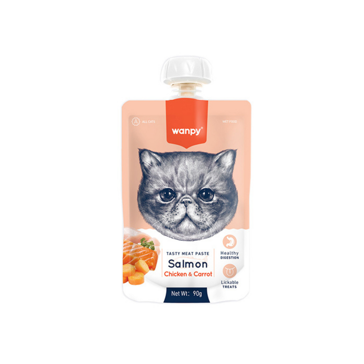 Wanpy Tasty Meat Paste Salmon Chicken & Carrot Cat Food – Pets' Station