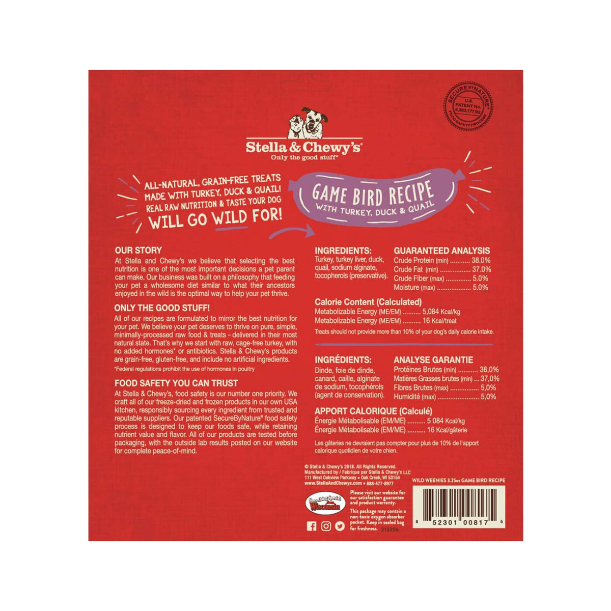 Stella & Chewy’s Freeze Dried Wild Weenies Game Bird Recipe (Turkey, D ...