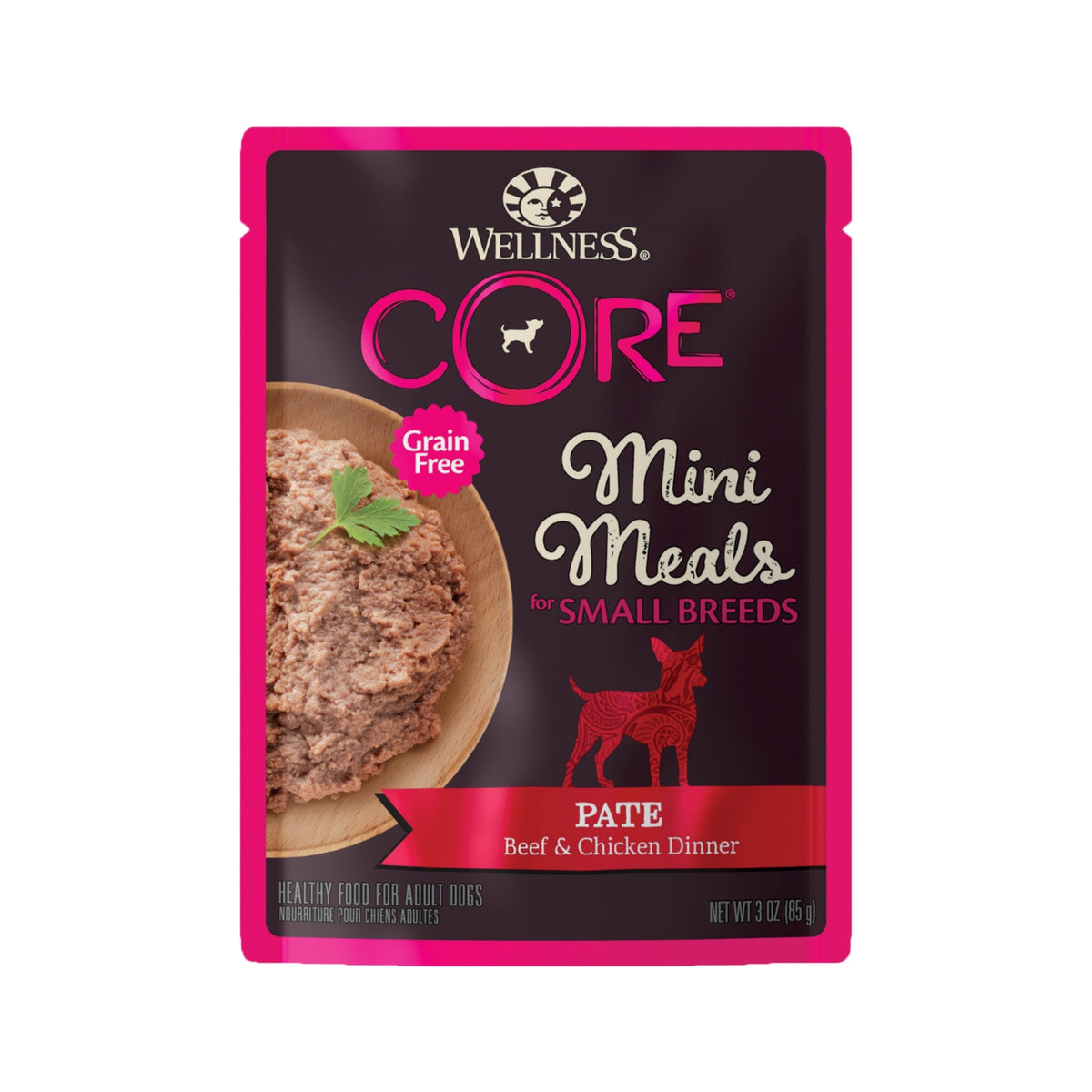 Wellness CORE Mini Meals Grain-Free Pate Beef & Chicken Dinner Pouch D ...