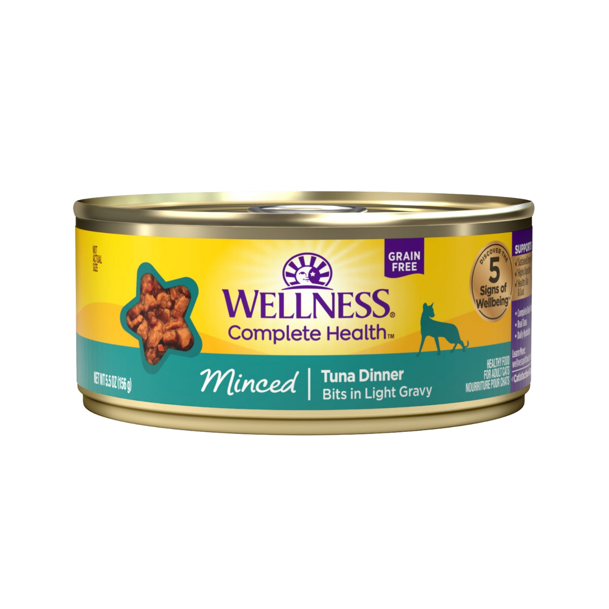 Wellness Complete Health Minced Grain-Free Tuna Dinner Canned Cat Food ...