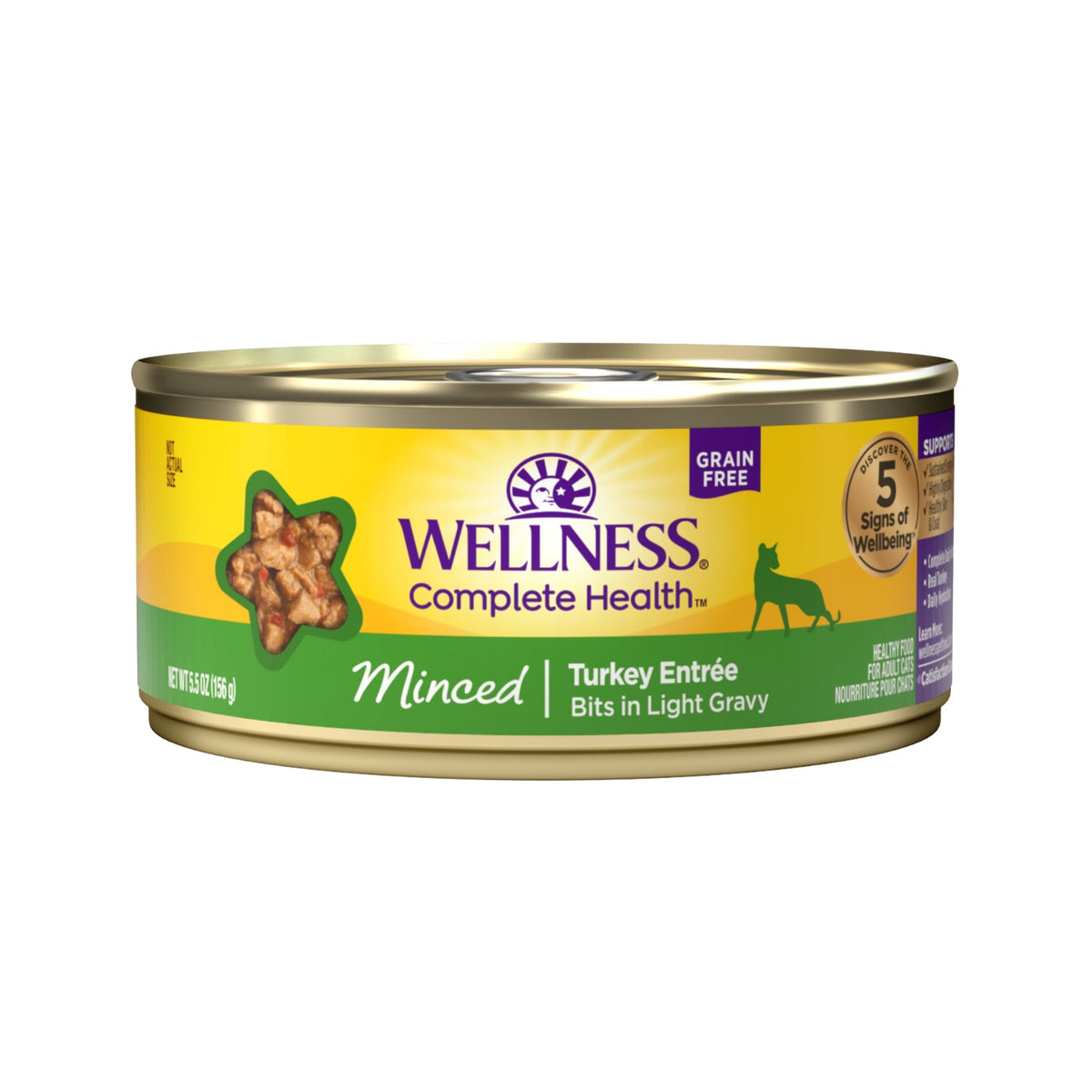 Wellness Complete Health Minced Grain-Free Turkey Entree Canned Cat Fo ...