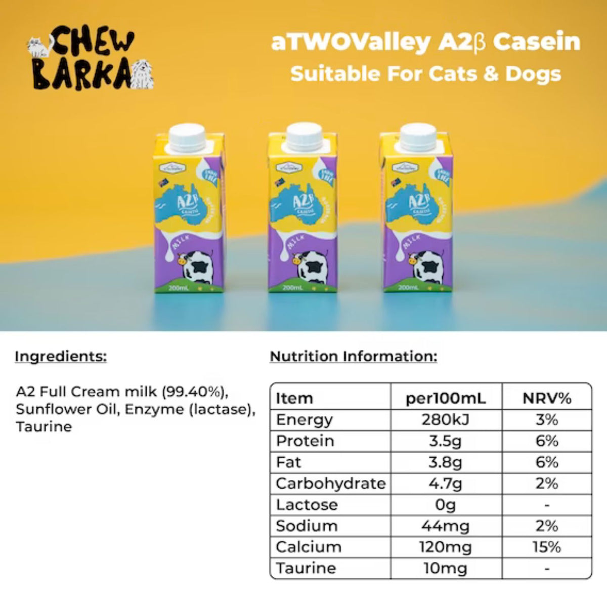 aTwoValley A2β casein Lactose Free Pet Milk For Cats & Dogs – Pets' Station