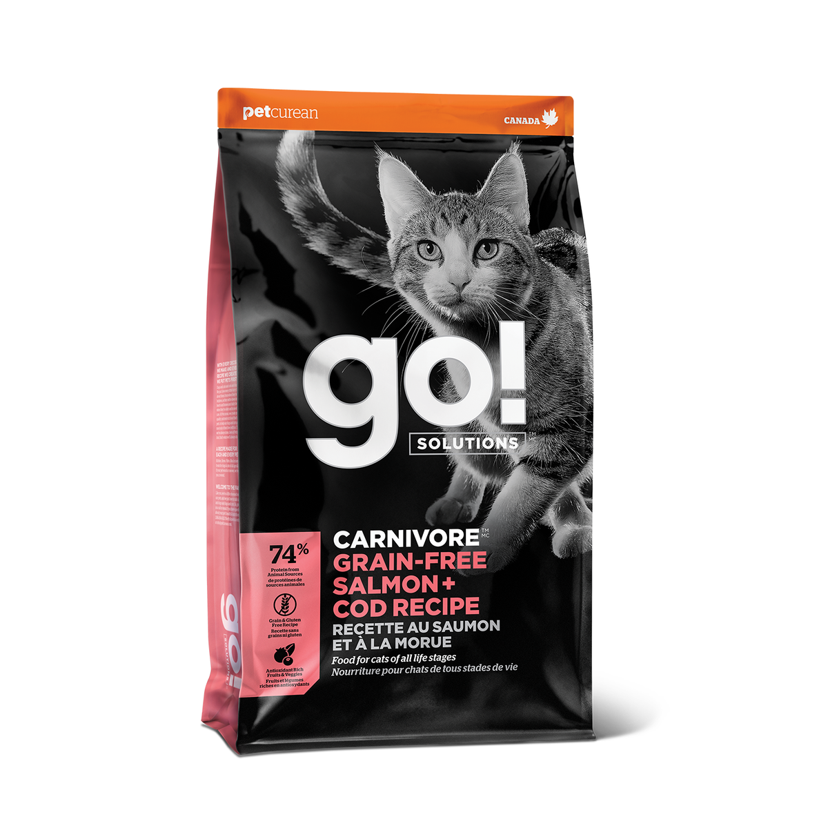 Go! Solution Carnivore Grain-Free Salmon + Cod Recipe Cat Dry Food ...