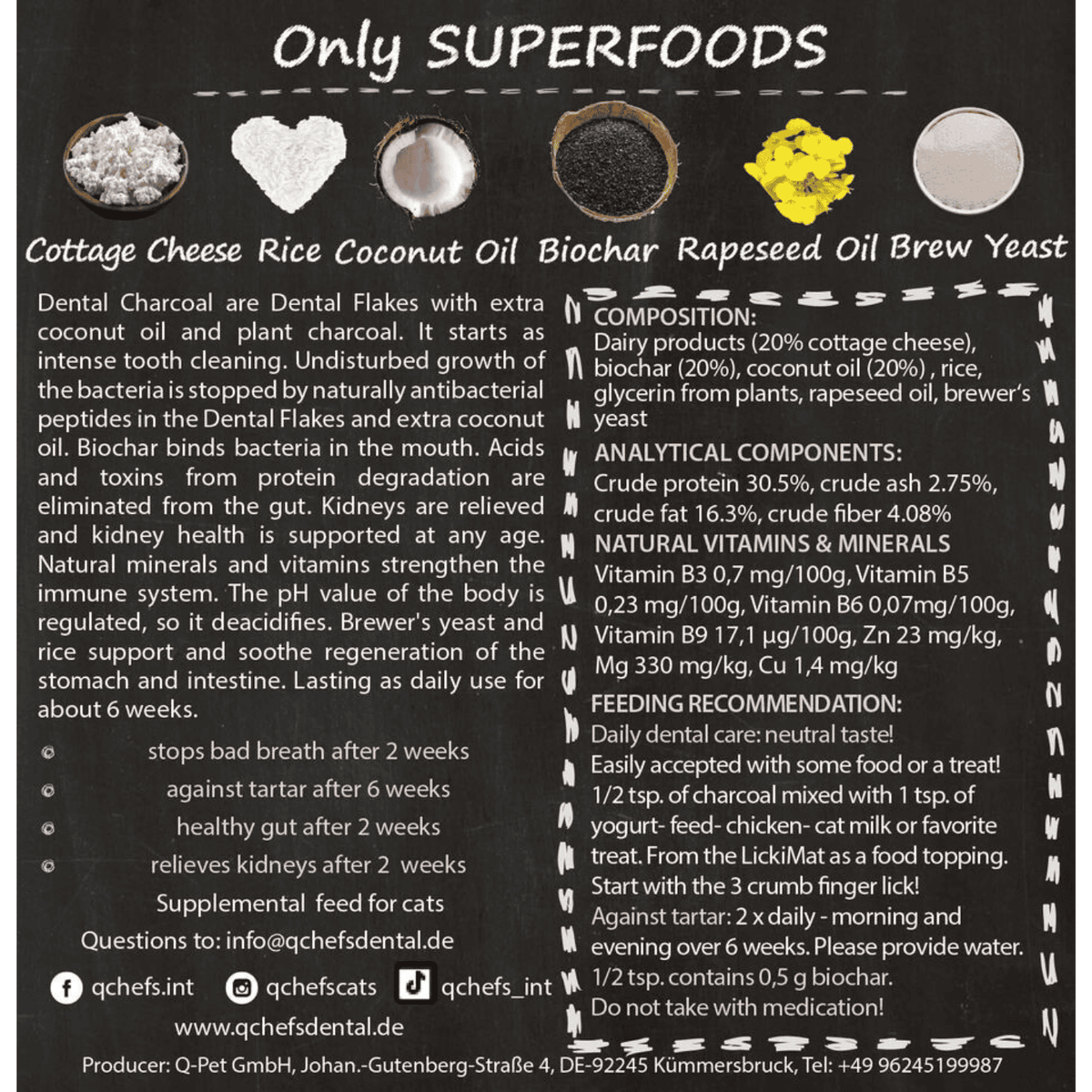 Qchefs Cat Dental Charcoal Flakes – Pets' Station
