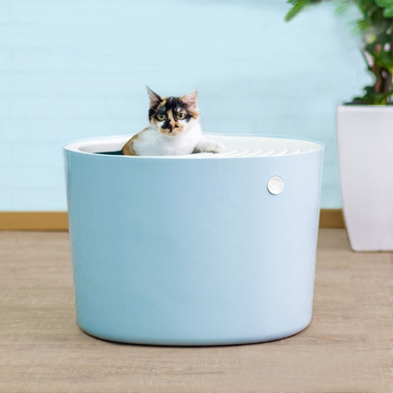 Iris Top Entry Cat Litter Box (Blue) – Pets' Station
