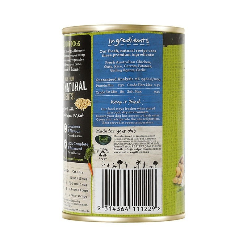Nature s Gift Meal Time Chicken Oats Vegetables Canned Dog Food Pets Station
