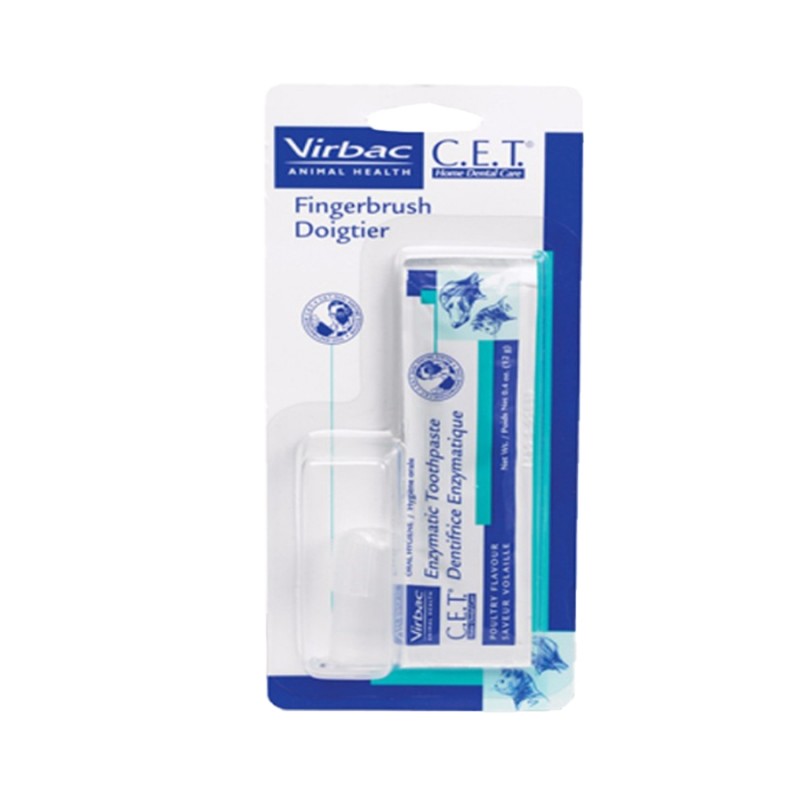 Virbac CET Fingerbrush with Poultry Toothpaste Pet Oral Care Supplies ...